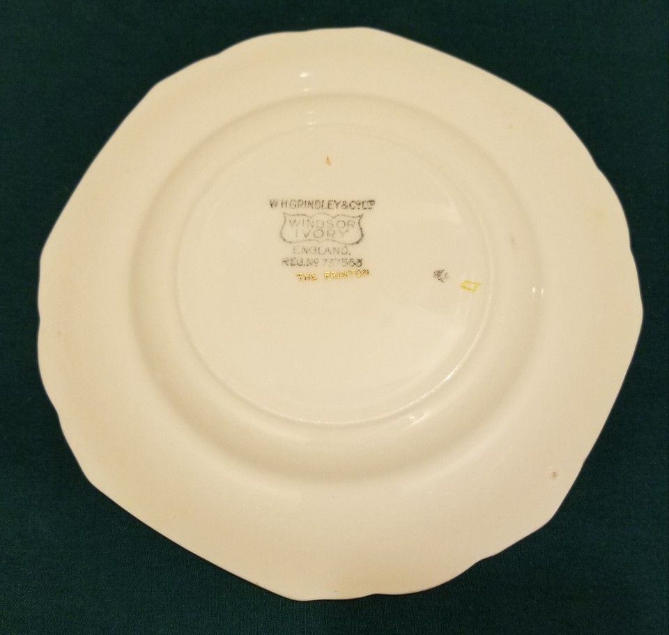W.H. GRINDLEY WINDSOR IVORY ENGLAND Small Plate p2 VINTAGE CHINA ...