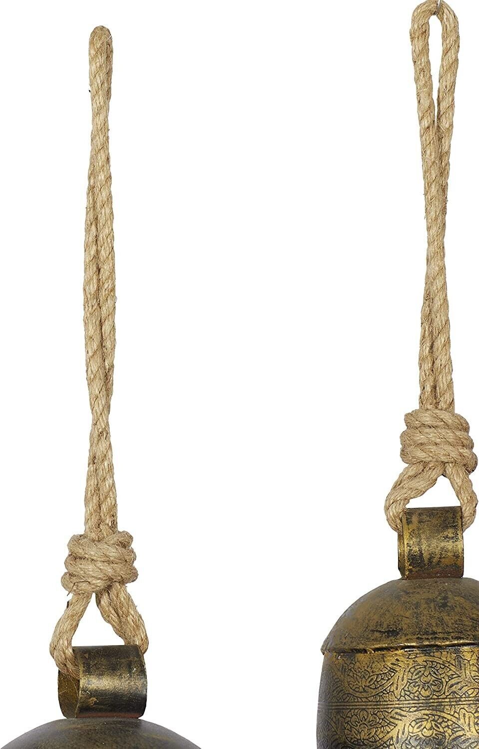 Set of 15 Handmade Rustic Vintage Lucky Cow Bells On Rope Wall Hanging ...