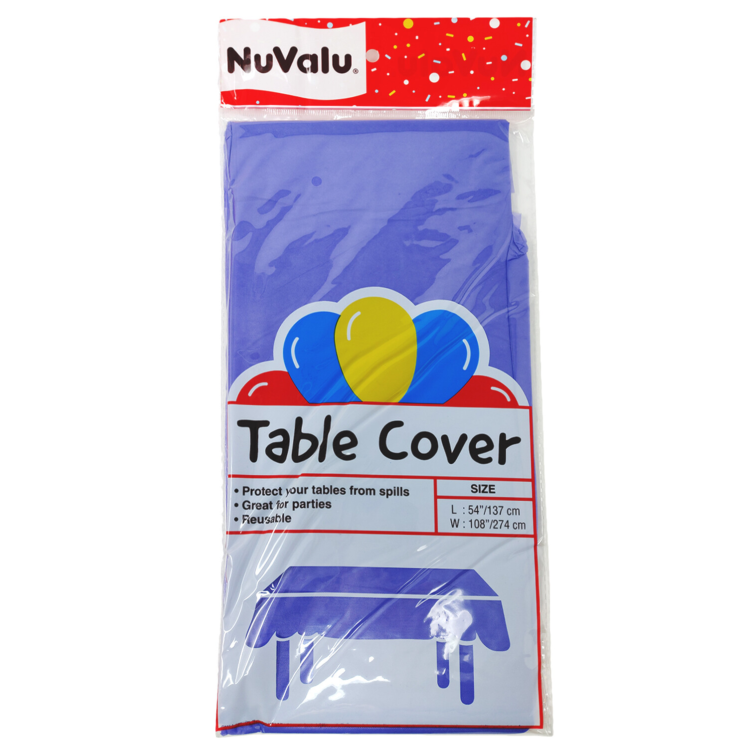 54" x 108" Tablecloth Rectangle Birthday Wedding Party Color Plastic ...