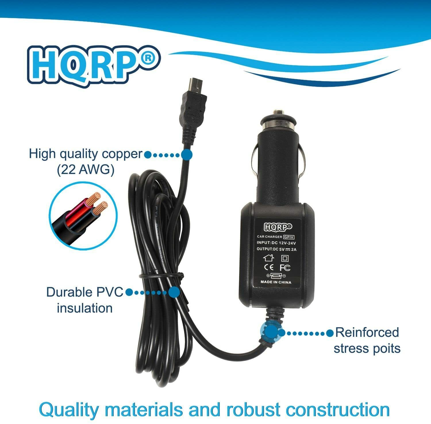 HQRP Car Charger +USB Cable for GoPro HERO3 HERO 3 CHDHX-301 CHDHN-301 ...