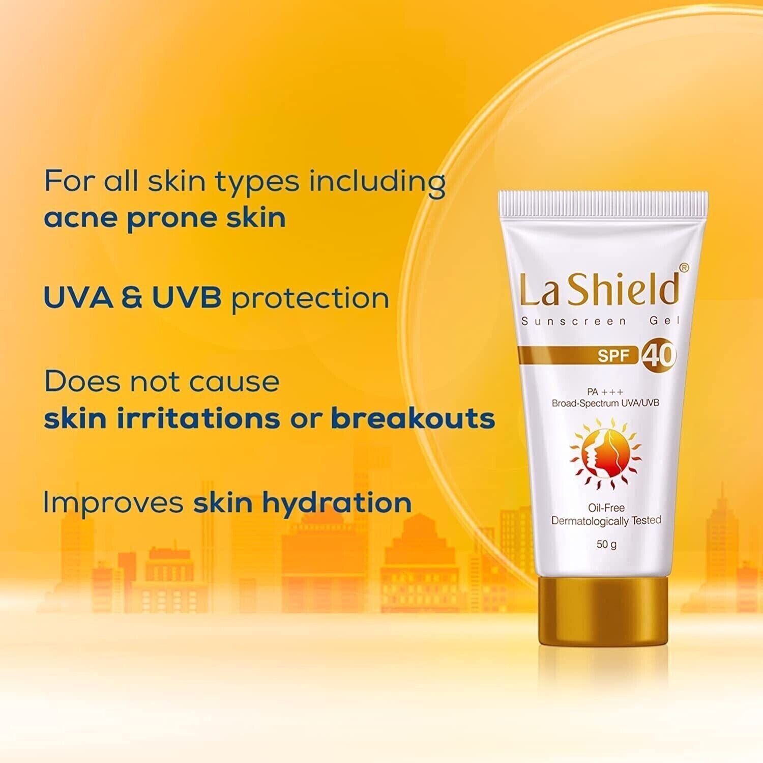 La Shield SPF 40 & PA+++ Mineral Based Sunscreen Gel 50 gm | eBay