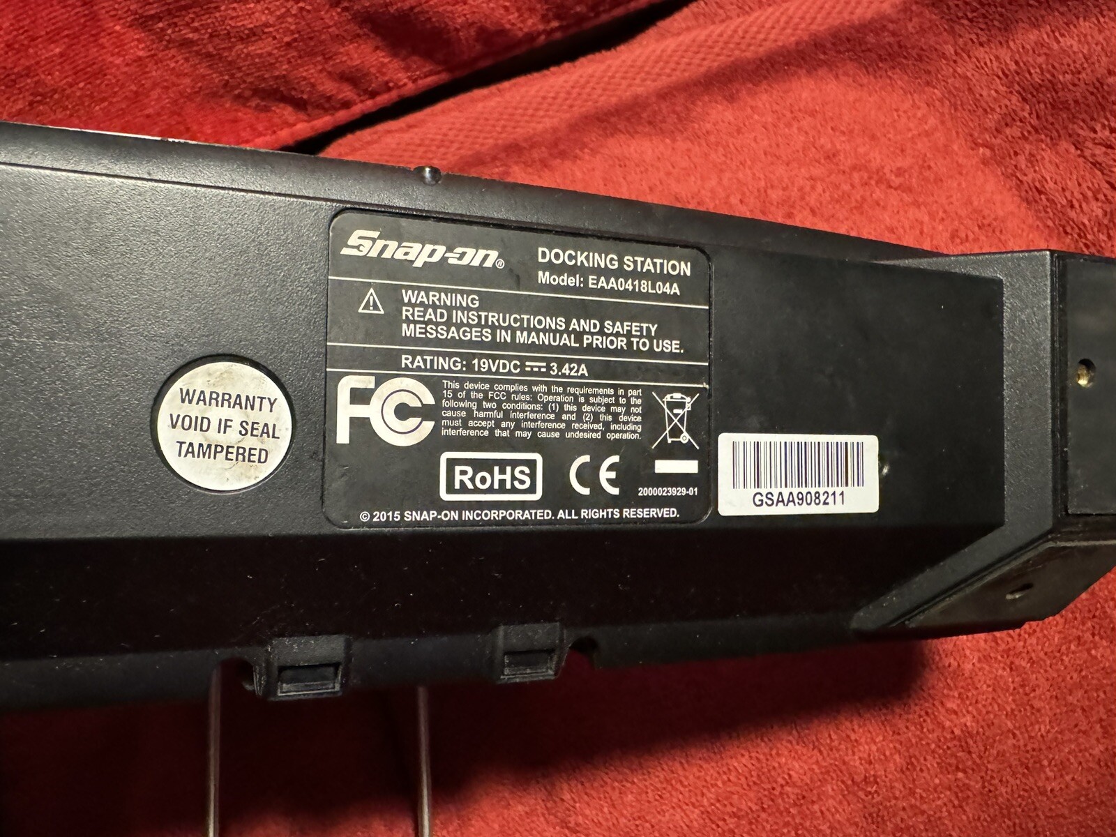 Snap-on Docking Station EAA0418L04A for Verus Edge or Zeus for sale ...