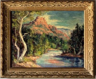 HELEN JORDAN ANTIQUE CALIFORNIA PLEIN AIR LANDSCAPE OIL PAINTING OLD ...