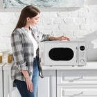 Magic Chef 0.7 Cubic Feet 700 Watt Retro Countertop Microwave, White ...