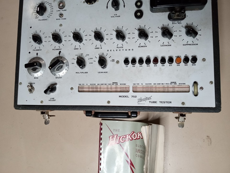 Hickok Model 752 Dynamic Mutual Conductance Tube Tester Estate Find | eBay