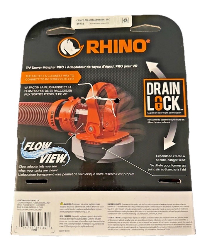 NEW Camco Drain Lock 39730 Rhino Rv Sewer Adapter Pro Locking Elbow | eBay