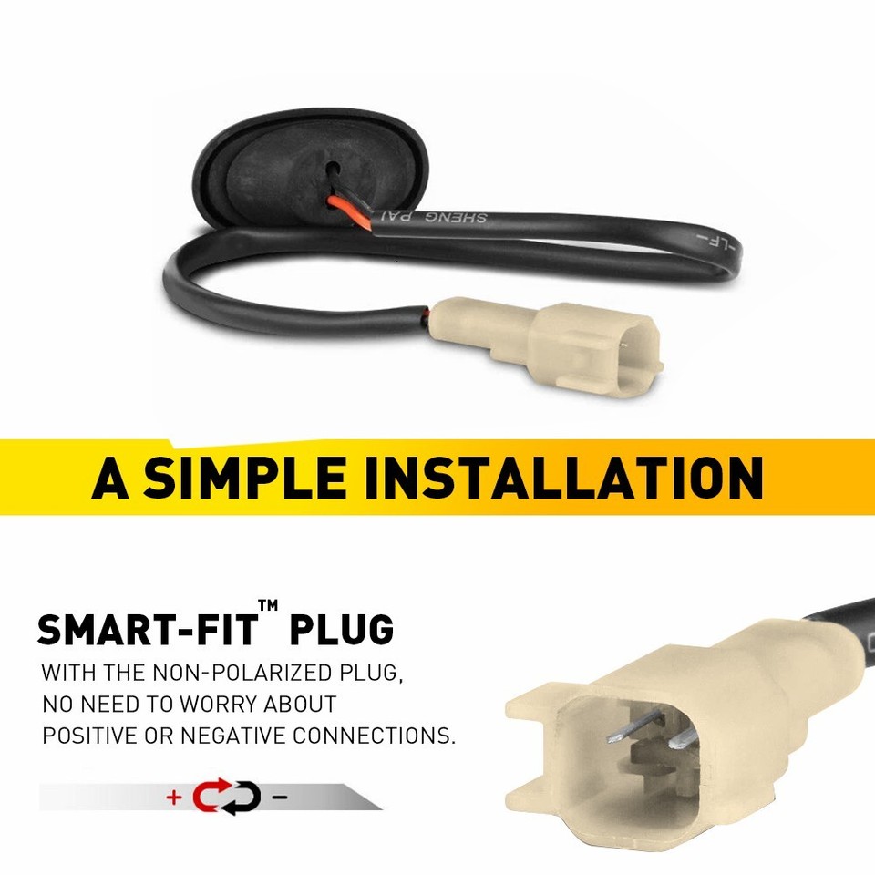 4PCS Front Amber+Rear Red LED Side Marker Lights For 17-up Ford F150 ...