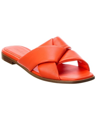 Ferragamo Alrai Leather Sandal Women's Orange 7C 8056283589314| eBay