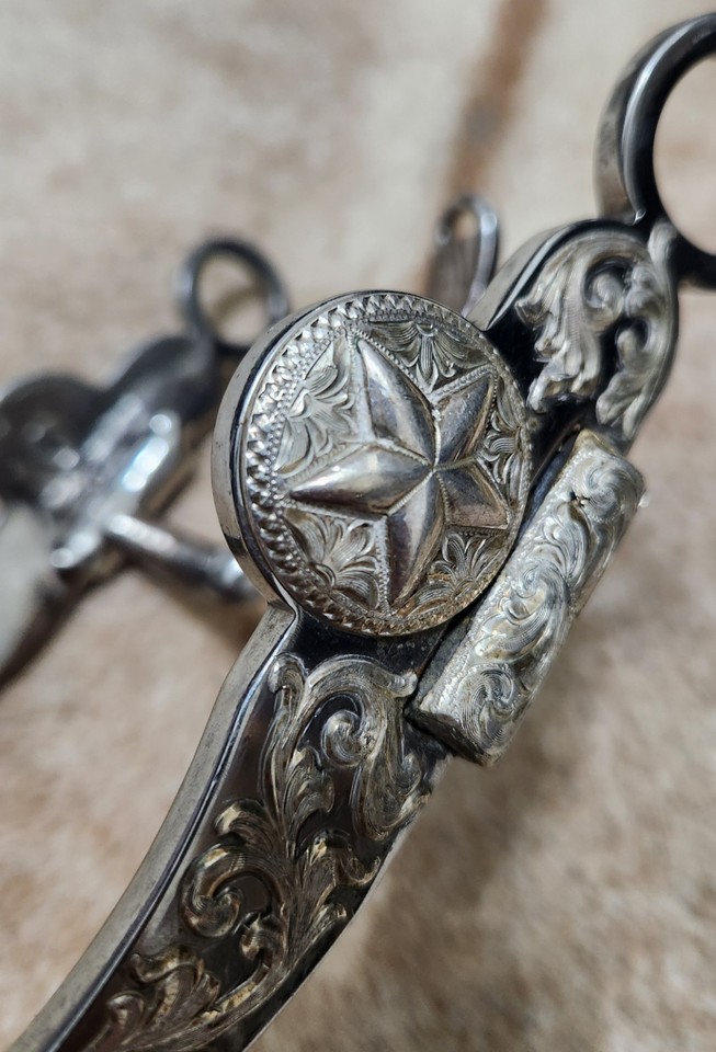 5” Original Myler USA Custom Sterling Western Show Curb Bit - Cathedral ...