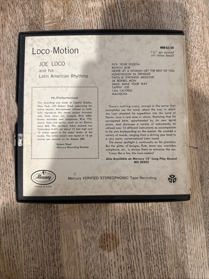 Reel To Reel JOE LOCO BAND Loco-Motion 1957 EARLY STEREO 7½ips Open ...