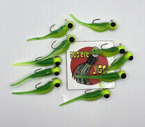 10 Pack 1/8 Oz Custom Made Crappie Jigs Walleye, Perch, Shad, Bass ...