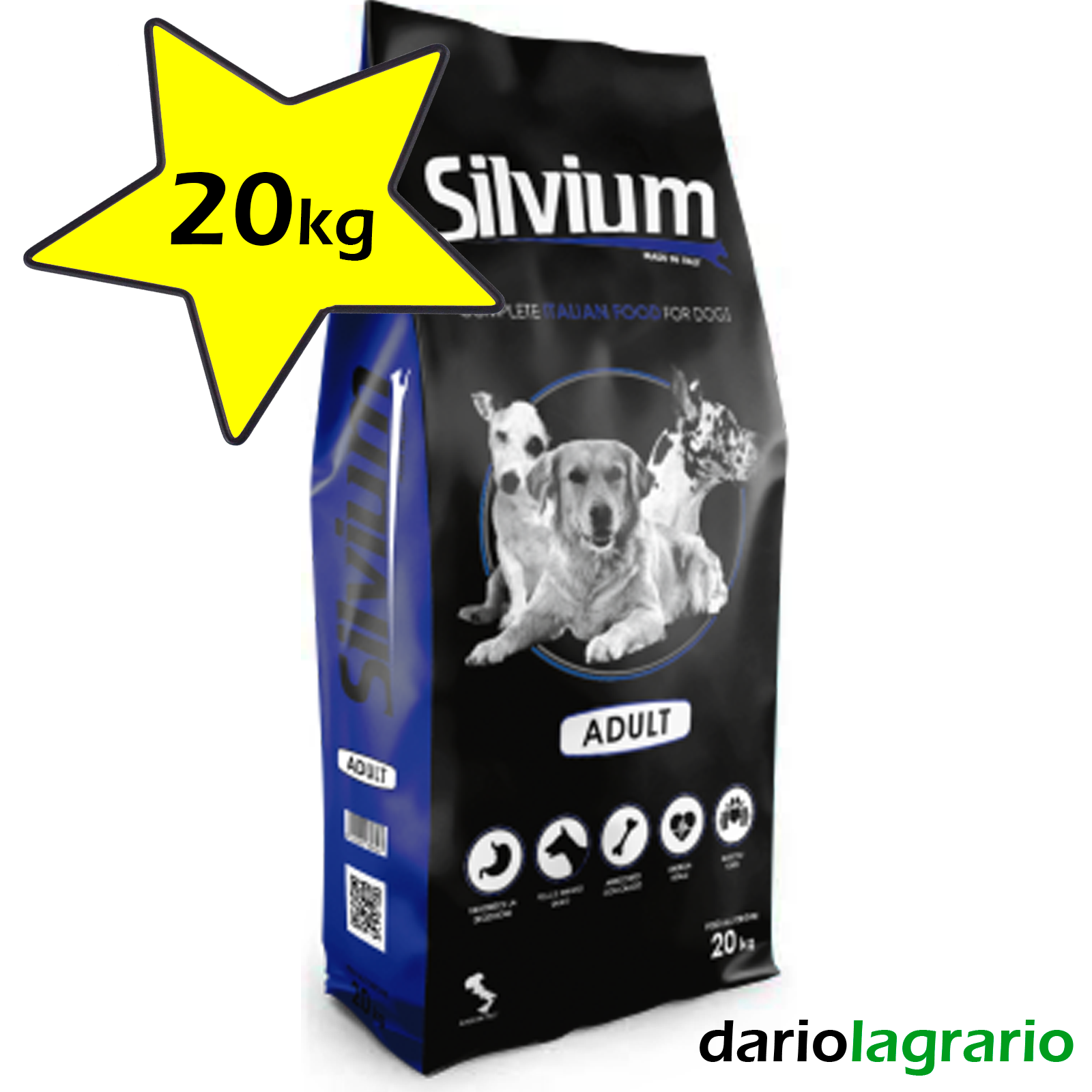 SILVIUM Dagel 20kg CROCCHETTE SECCO per CANE con MANZO E AGNELLO ...