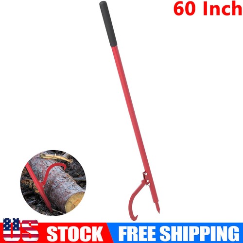 60" Log Peavey Steel Cant Hook With Adjustable Hook Logging Tool Log ...