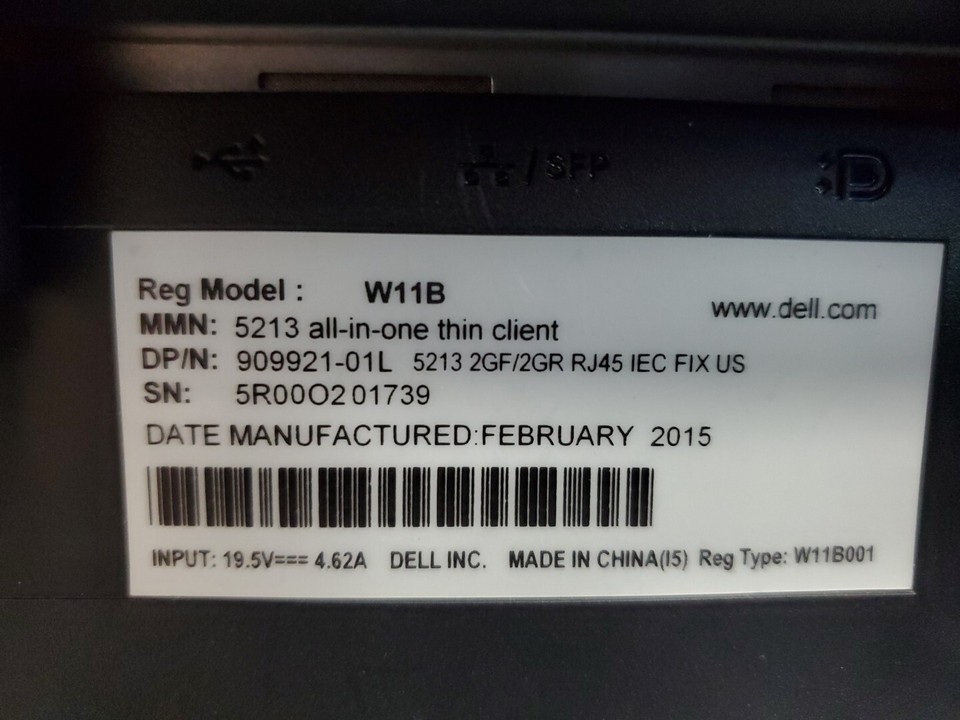 DELL W11B WYSE 5212 1.4GHZ 2GB RAM 8GB FLASH AIO ALL IN ONE 21.5" LCD ...