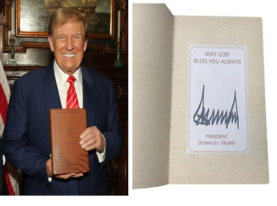 TRUMP GOD BLESS THE USA BIBLE, Autograph Signature, MAGA Flag, Patriot ...