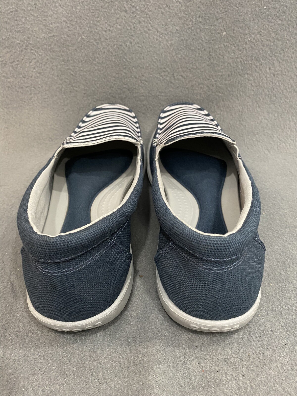 Crocs Triple Comfort 203347 Navy White Canvas Stripe … - Gem