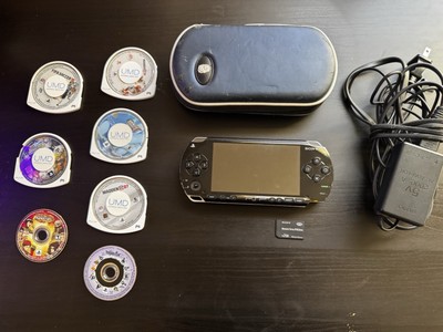 Sony PSP 1001 Black PlayStation Portable Handheld w/ Charger and Games ...