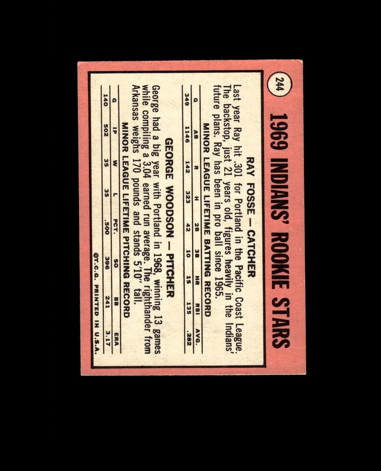 1969 Topps 244 Rookie Stars Ray Fosse/George Woodson RC EX #D1,408389 ...