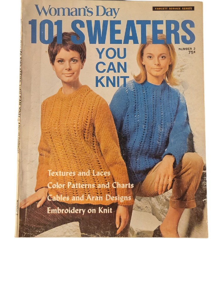 Lot of 9 Vintage Magazines Woman's Day Knitting Book, 101 Sweaters ...