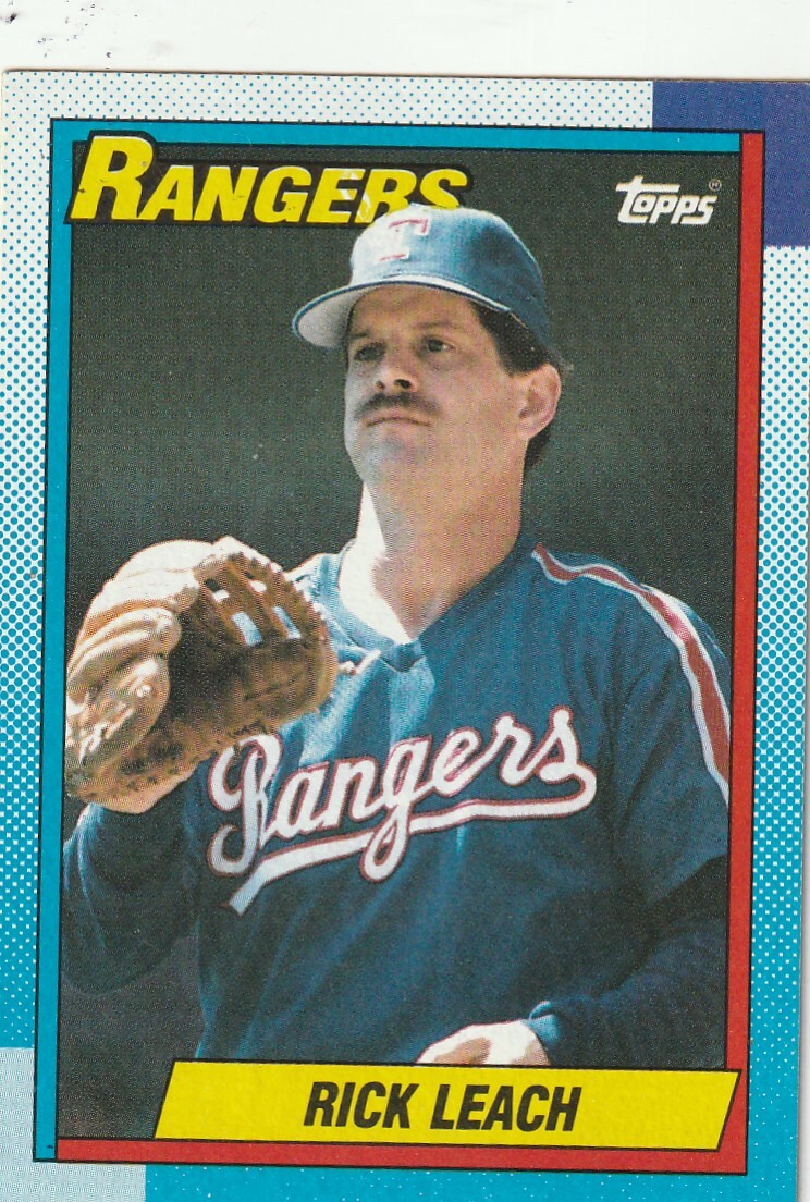 FREE SHIPPING-MINT-1990 Topps #27 Rick Leach Rangers PLUS BONUS CARDS ...