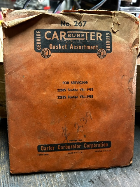 1955 PONTIAC V8 ENGINE CARBURETOR GASKET REPAIR REBUILD KIT NOS | eBay