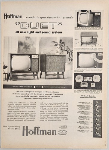 1959 Print Ad Hoffman Duet Pan-O-Vision TV Set & Stereo Phonograph ...