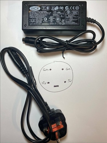 UK Replacement for 5V/2A 12V/2A Jentec Switching Power Supply Adapter ...