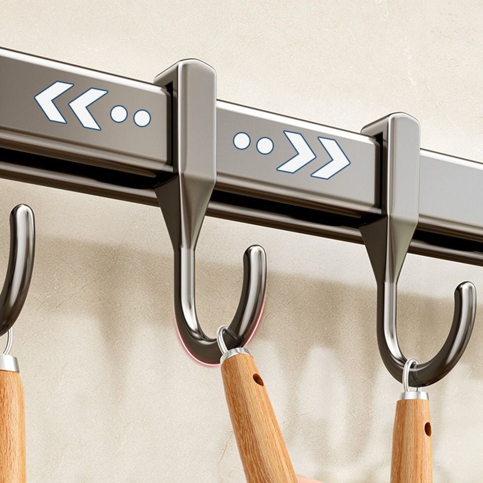 Multifunctional Kitchen Utensil Rack Wall Hanging Rod Storage Rack for ...