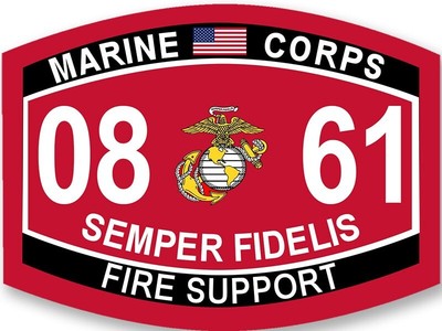 3x4 inch Marine Corps MOS Code 0861 Fire Support Sticker (car Decal ...