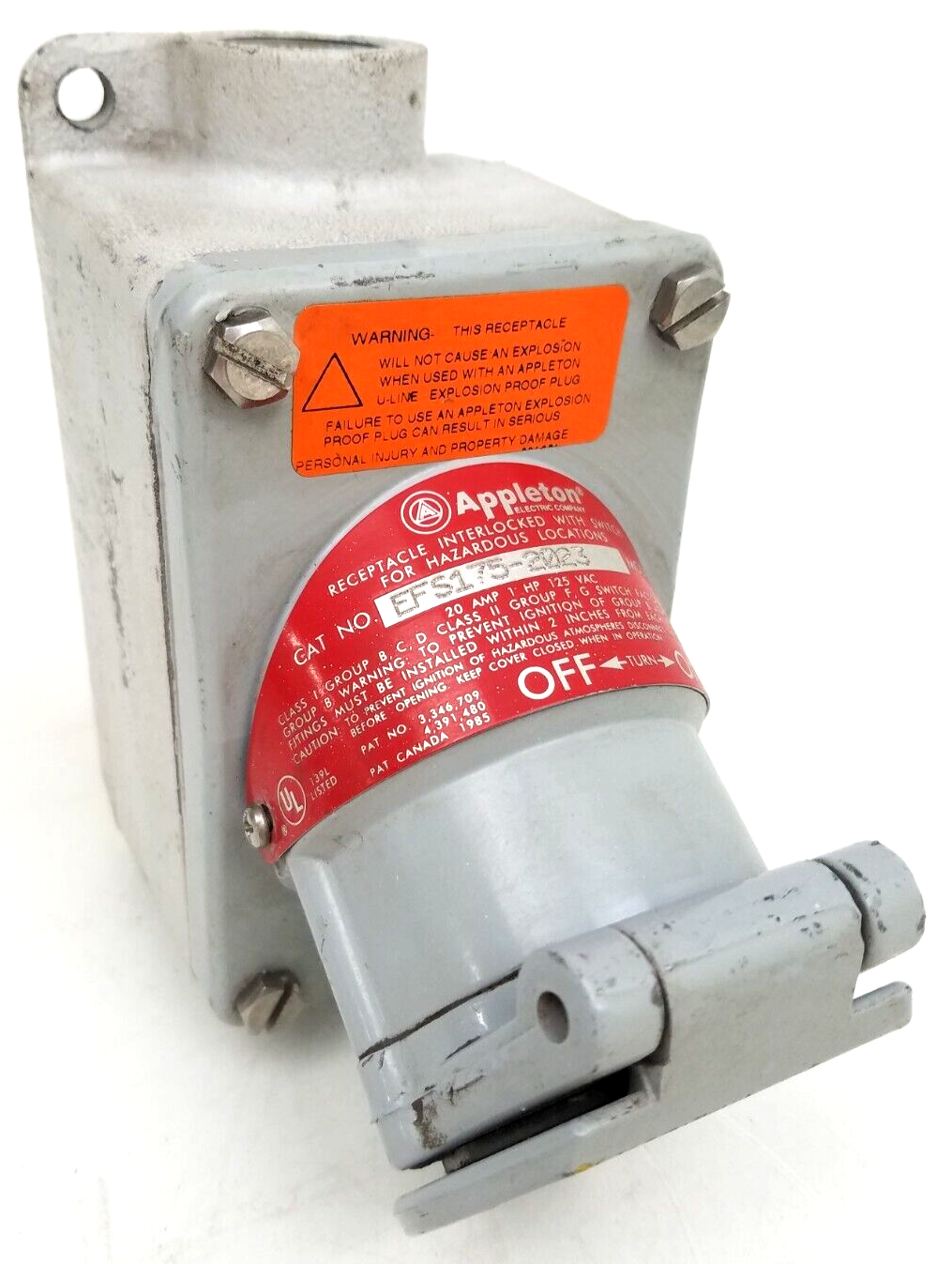 EFS175-2023 Appleton Receptacle 20 Amp 125V 1 HP *NEXT DAY OPTION* | eBay