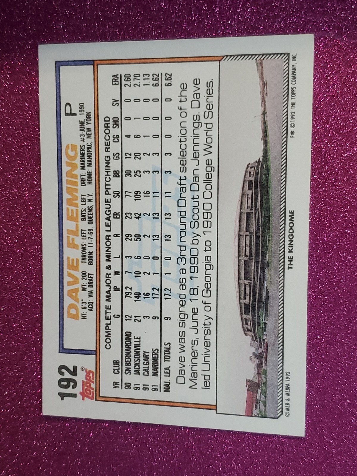 1992+Topps+-+%23192+Dave+Fleming for sale online | eBay