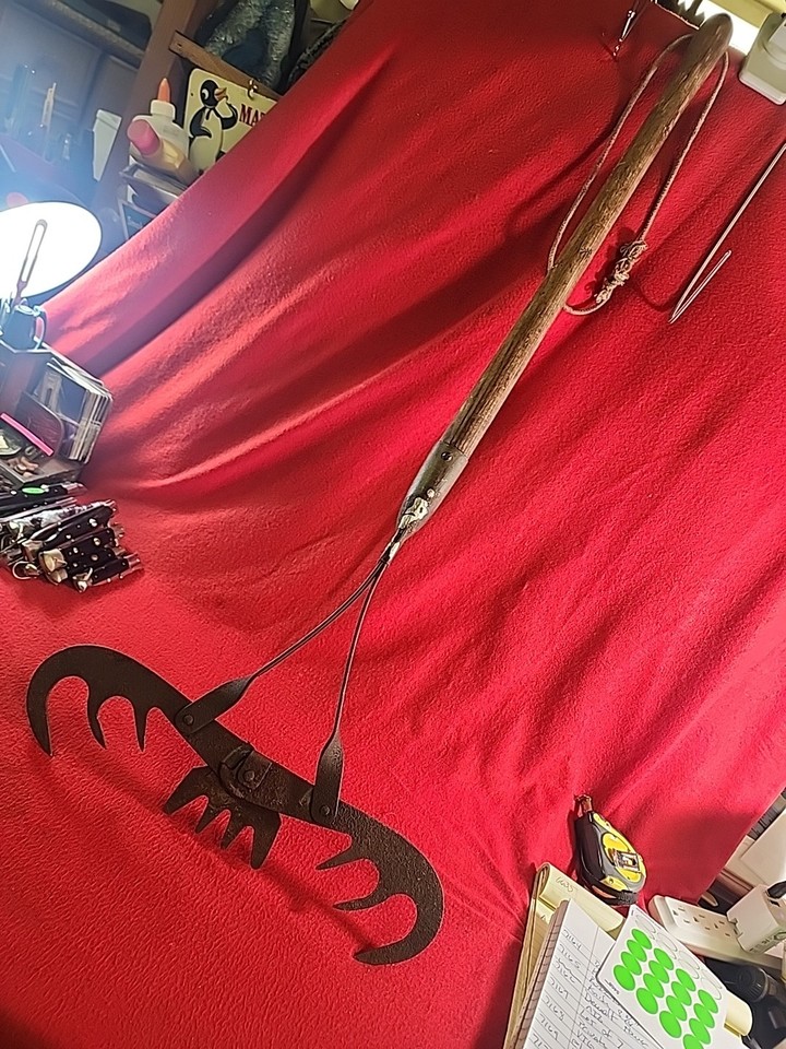 Lg 14.5"VINTAGE NORLUND'S SPRING LOADED FISH GAFF GRABBER. Works | eBay