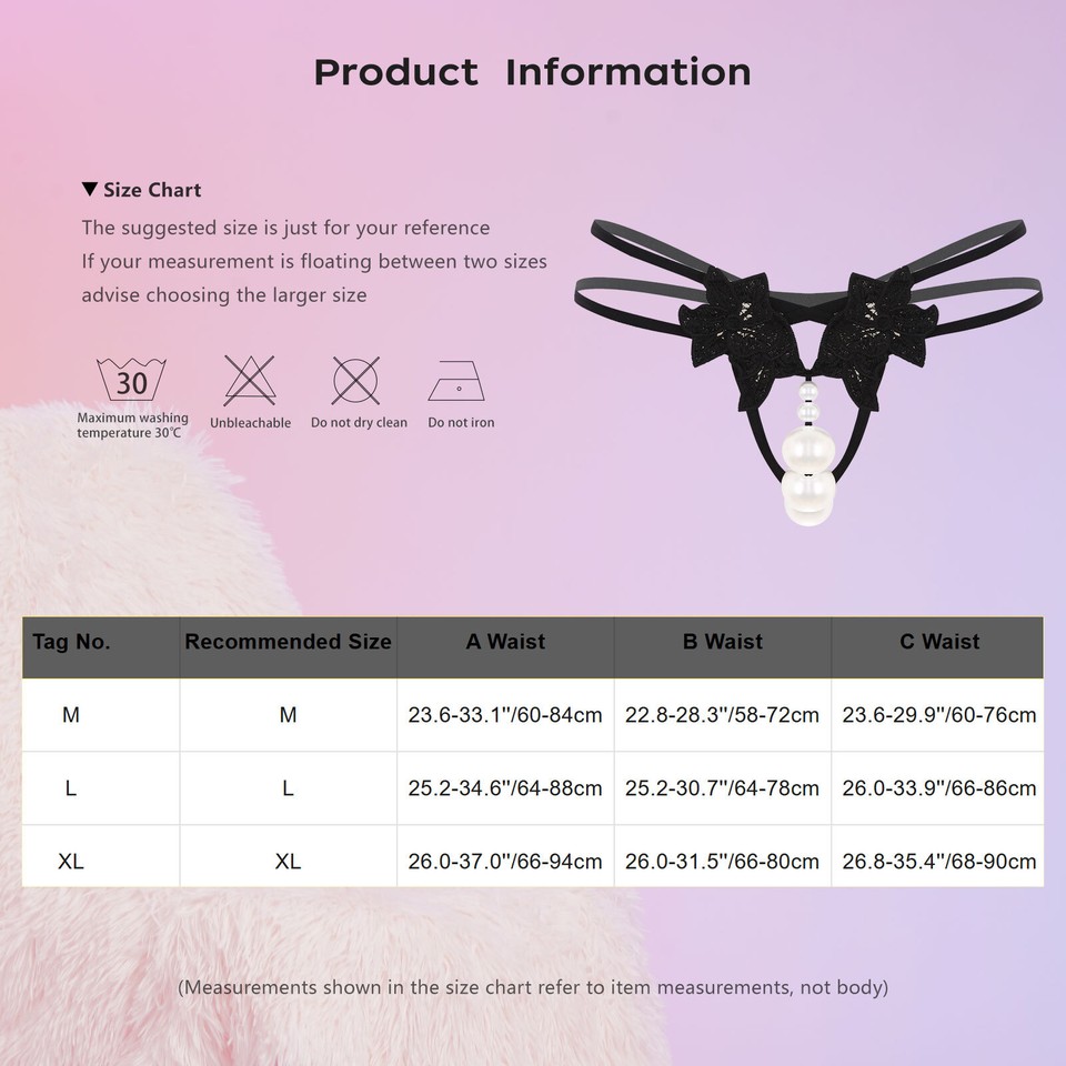 Womens Sexy Faux Pearls G-strings Spaghetti Waistband T-back Thongs ...