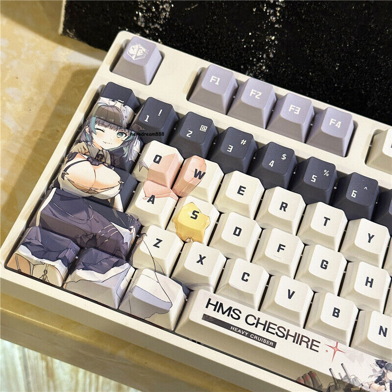 Azur Lane Keycaps HMS Cheshire Anime PBT Dye-sub for Cherry MX Keyboard ...