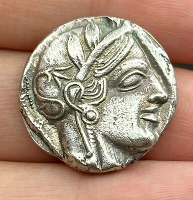 2000+ Years Old Ancient Greek Athena Owl Attica Silver Coin In Good ...