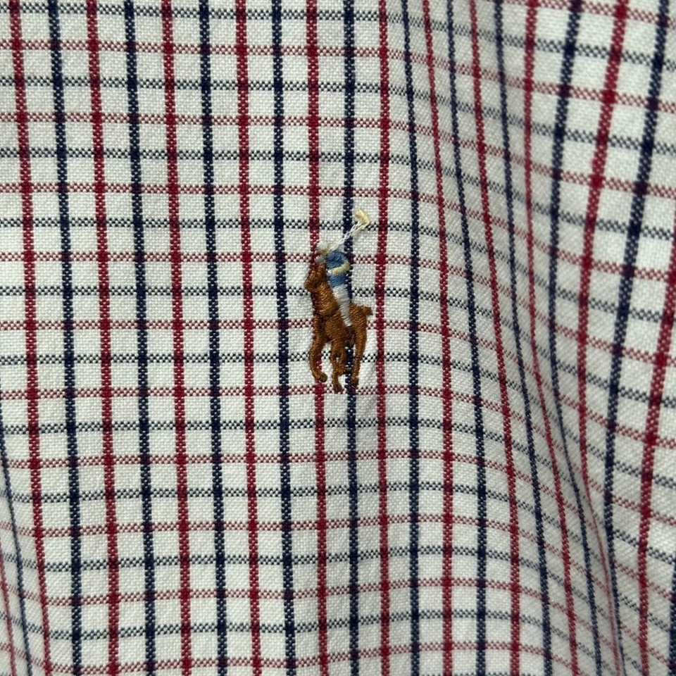 VTG Ralph Lauren Yarmouth Mens 15 32/33 Tattersall Check Button Down ...