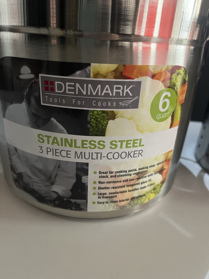 Denmark Stainless Steel 6 Quart 3 Piece Multi Cooker Steamer Pot | eBay