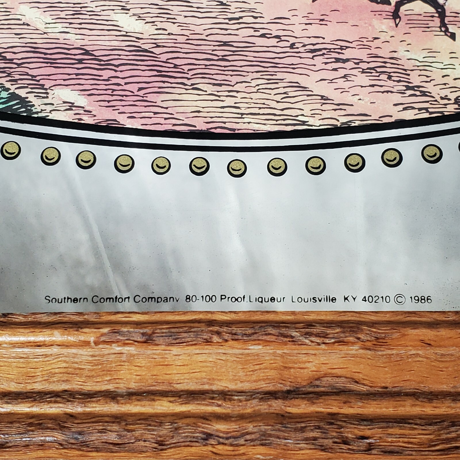 Vintage 1986 Southern Comfort Mirror Wood Frame 18.5 x 14.5in Bar ...