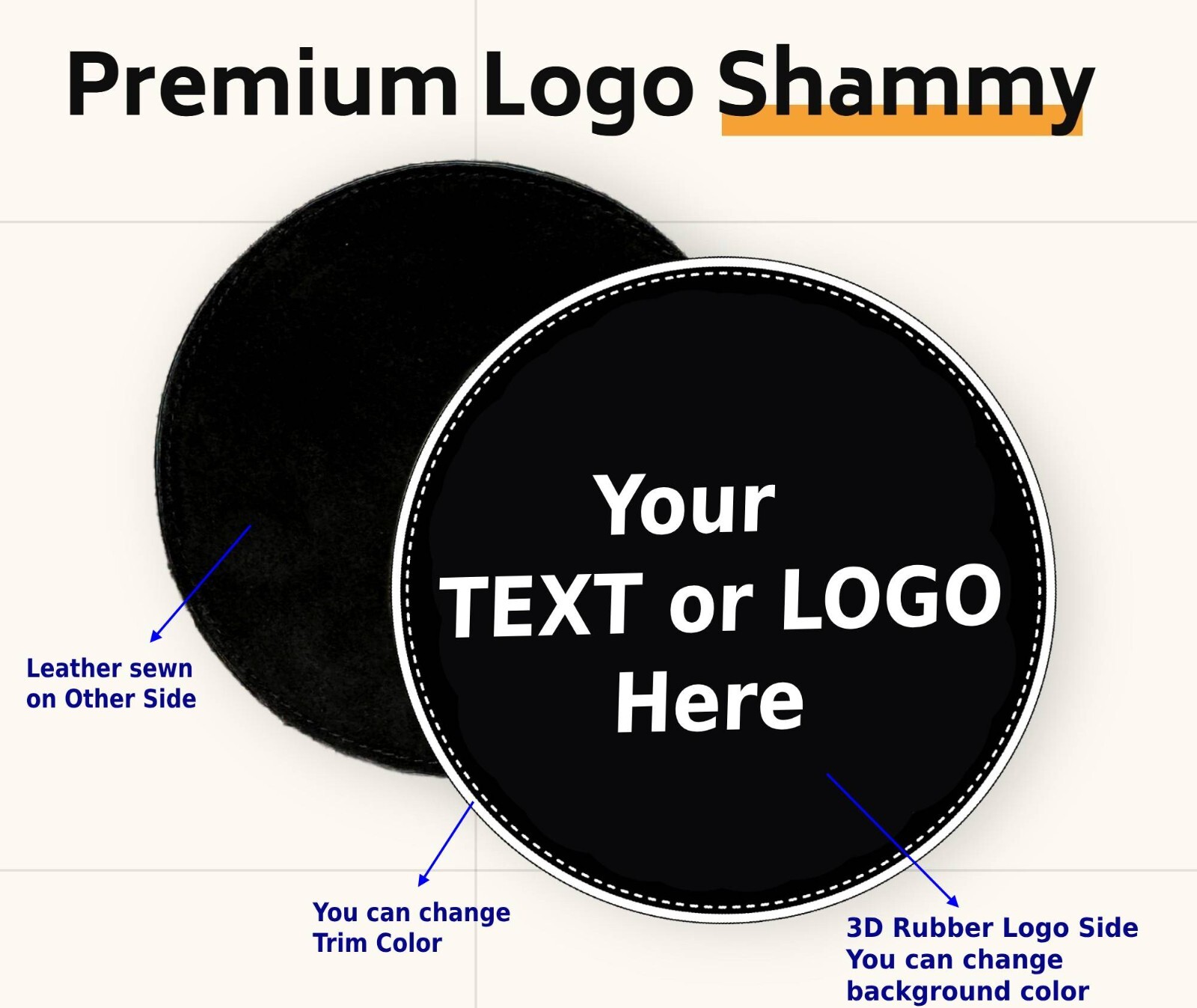 Rubber Back Custom Bowling Leather Shammy – Personalized Logo – Pack of ...