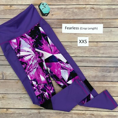 XXS LuLaRoe FEARLESS Crop Fitness Leggings, PURPLE & PINK, RISE ...