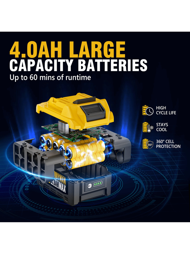 Alloyman 1/2" Cordless Impact Wrench 4.0 AH Li-Ion Battery | eBay