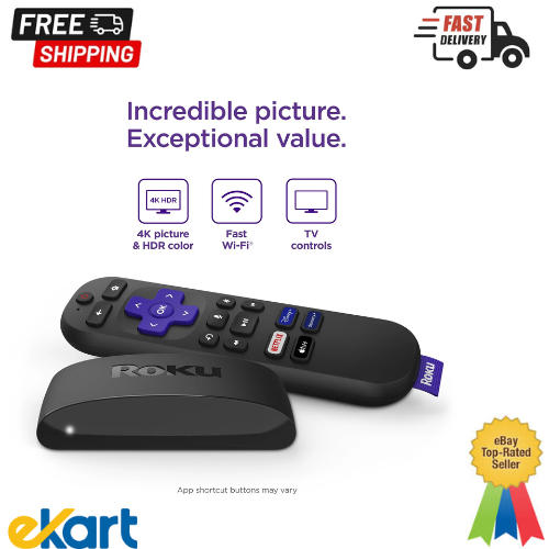 Roku Express 4K+ | Roku Streaming Device 4K/HDR, Roku Voice Remote ...