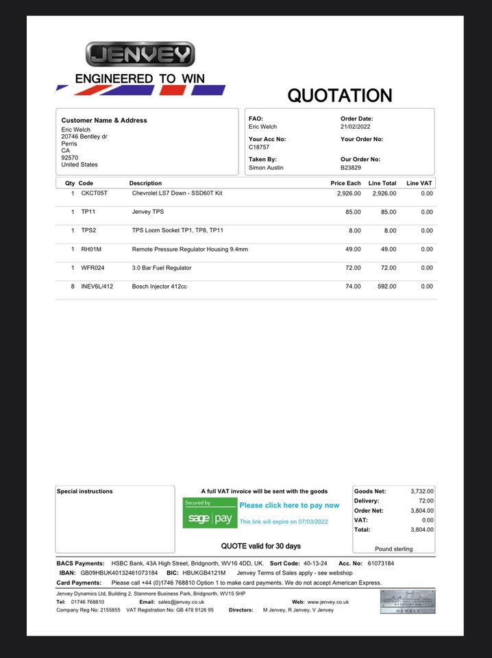 Jenvey LS7 Individual Throttle Bodies ITB | Performance