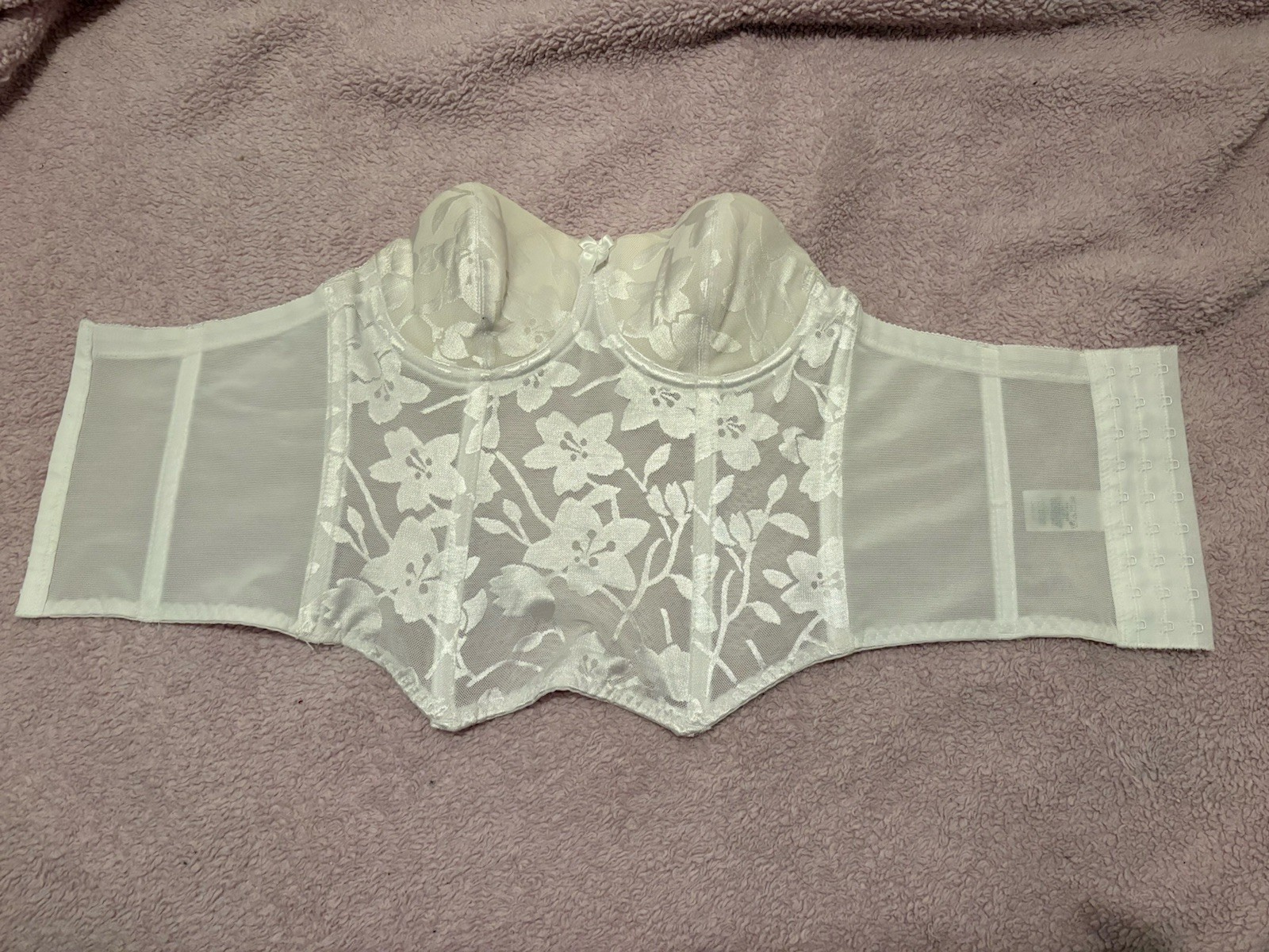 Rago Shapewear Courtland Intimates Merry Widow white longline bra style ...