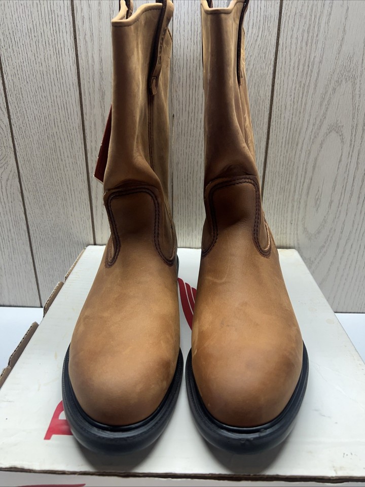 Red Wing 1105 Pecos Leather Work Boots Soft Toe Mens 9 E3 Tan W/ Box ...