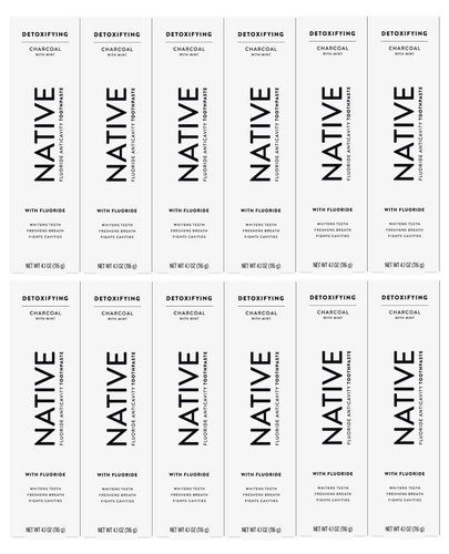 12Pack Native Fluoride Anticavity Toothpaste Charcoal with Mint 4.1 oz ...