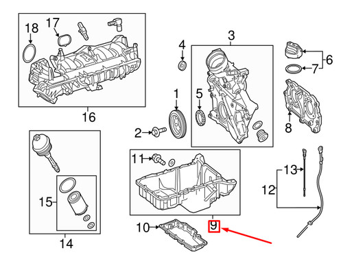 NEW MERCEDES-BENZ GLC C253 UPPER OIL PAN A2740106000 OEM | eBay