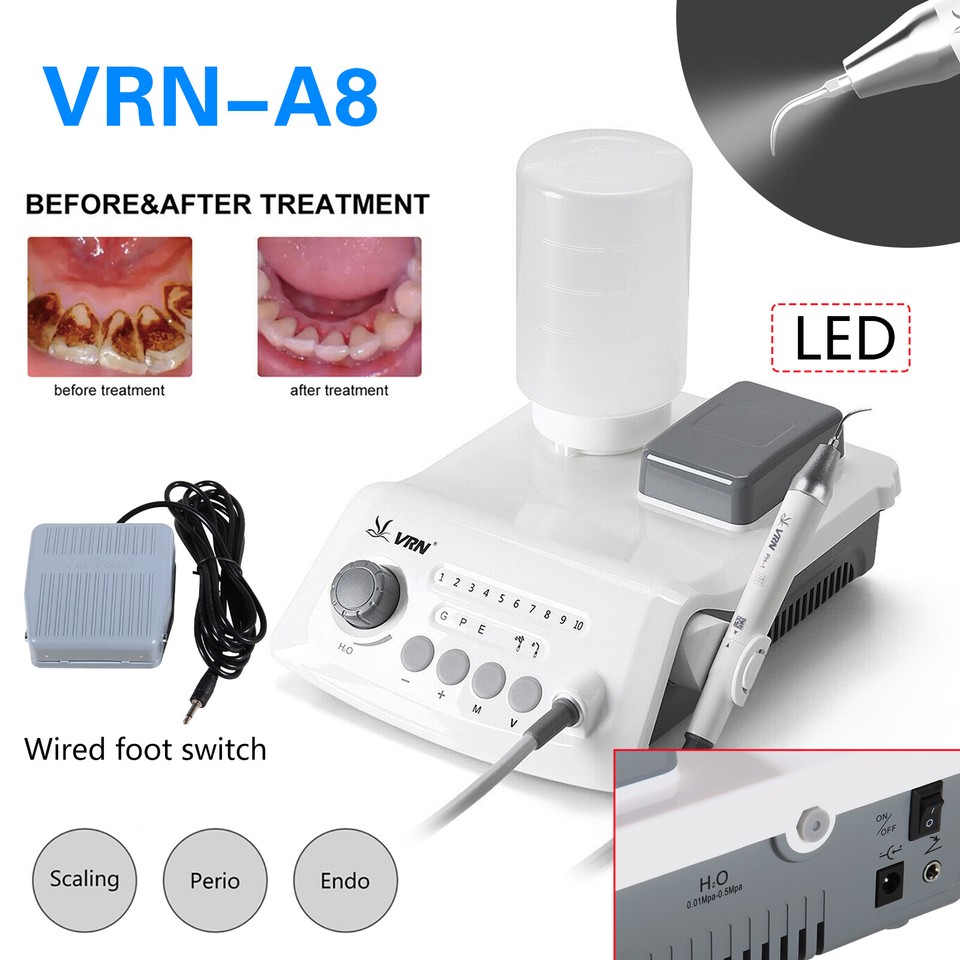 Dental Wireless Ultrasonic Scaler VRN-A8 LED Handpiece /G1,G2,G4,P1,E1 ...