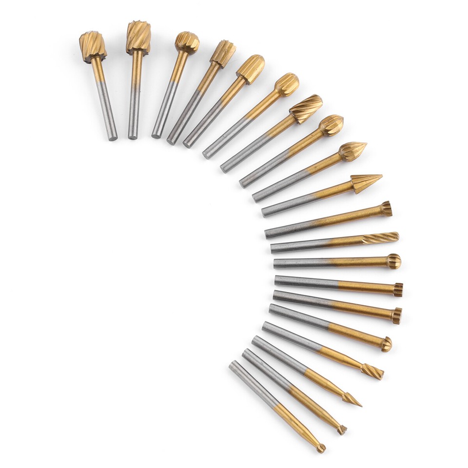 Tungsten Carbide Rotary Burr Bit Set 1/8" Cutting Carving Burrs for ...
