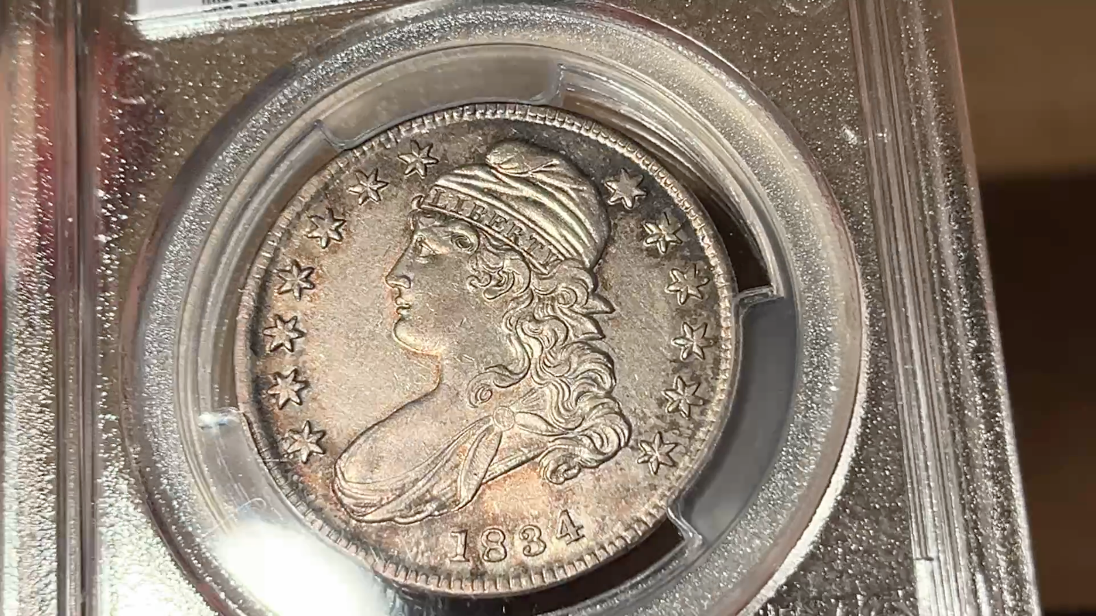 1834 O.110 SD/SL Capped Bust half, PCGS AU53, album color ...